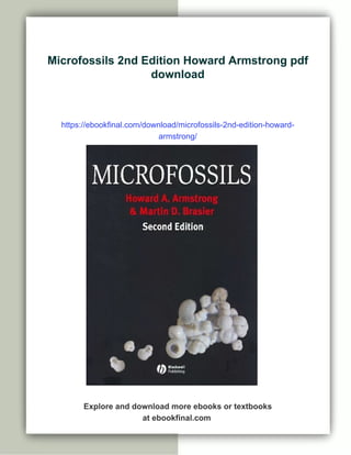 Microfossils 2nd Edition Howard Armstrong | PDF