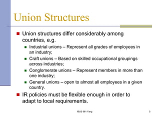Industrial Relations in National and International Scenario | PPT