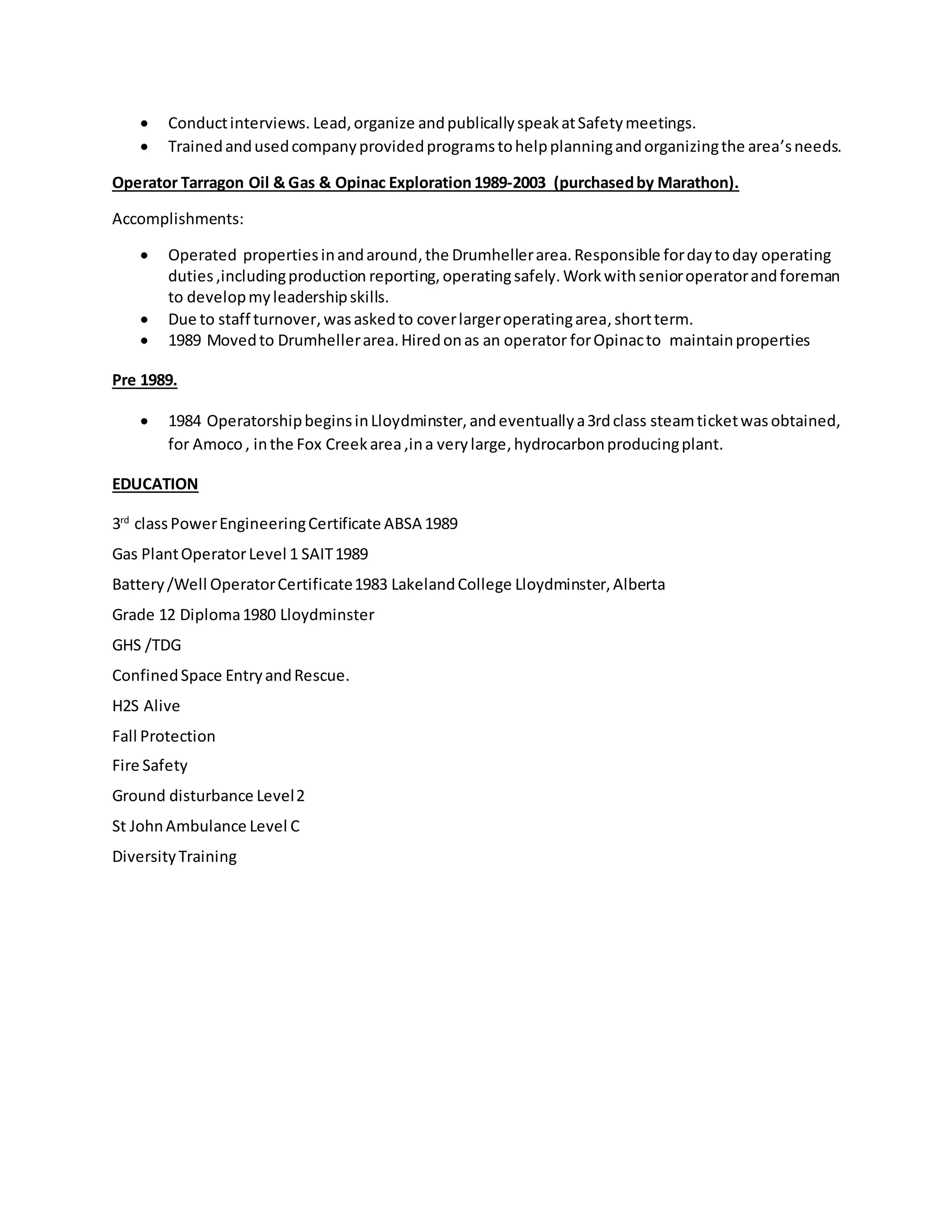 Resume of Alan Douglas Charko | DOCX