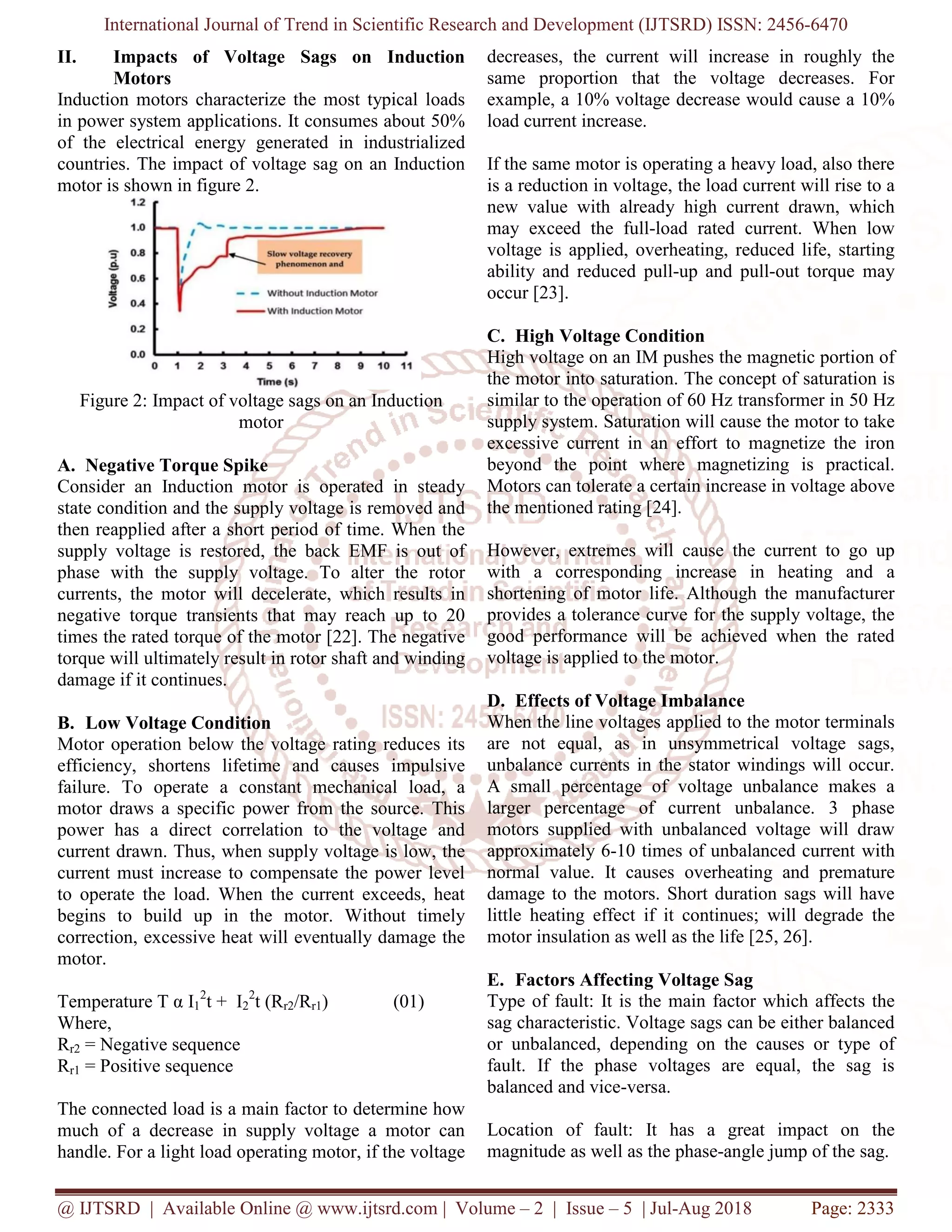 Effect of Voltage Sag on an Induction Motor | PDF