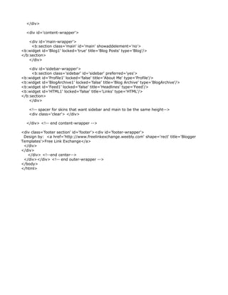 Simple Blue Blog Template XML 的副本 | DOC