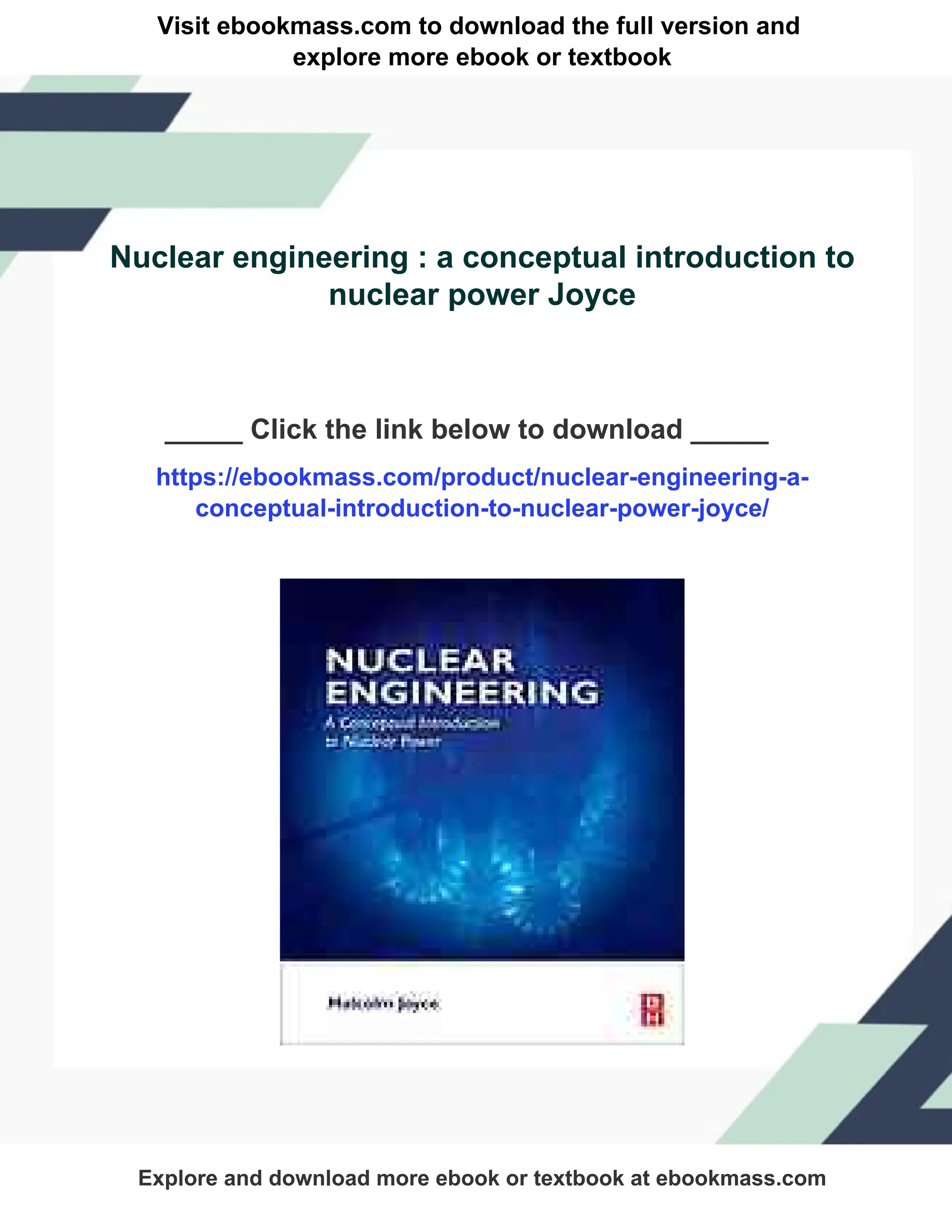 Nuclear engineering : a conceptual introduction to nuclear power Joyce ...