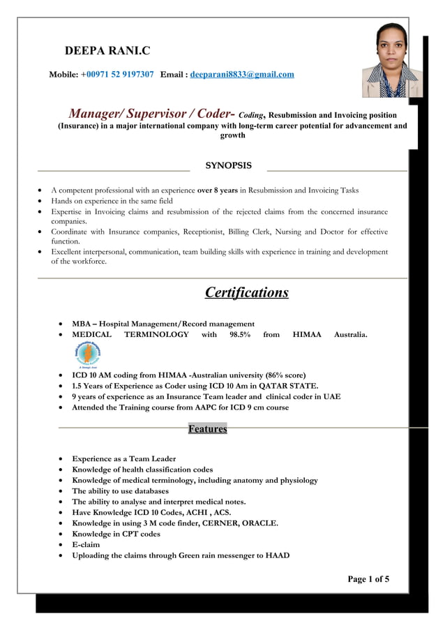 Deepa rani - CV updated | PDF