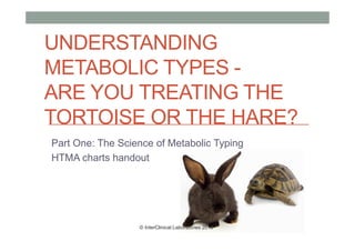 Understanding Metabolic type - are you treating the tortoise or the ...