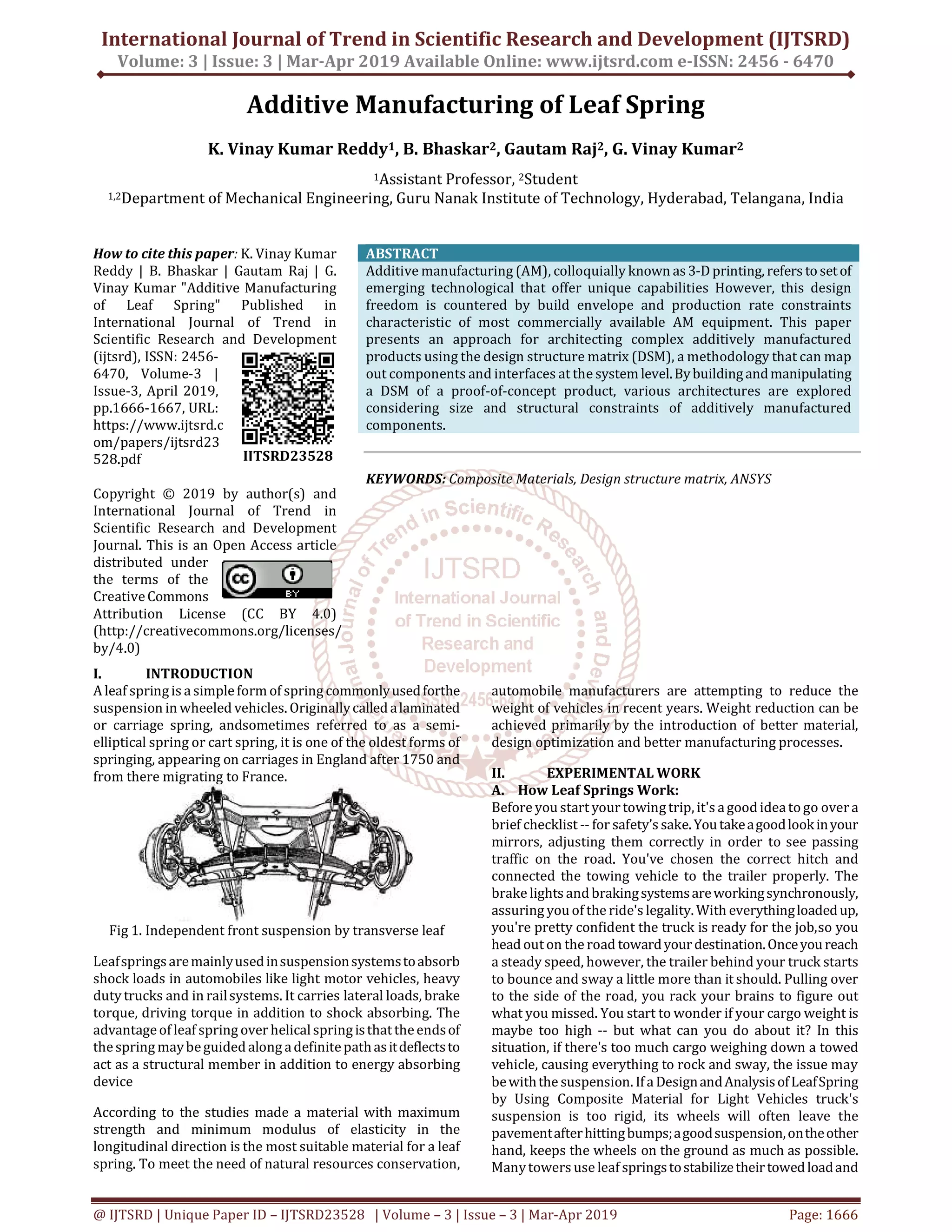 Additive Manufacturing of Leaf Spring | PDF