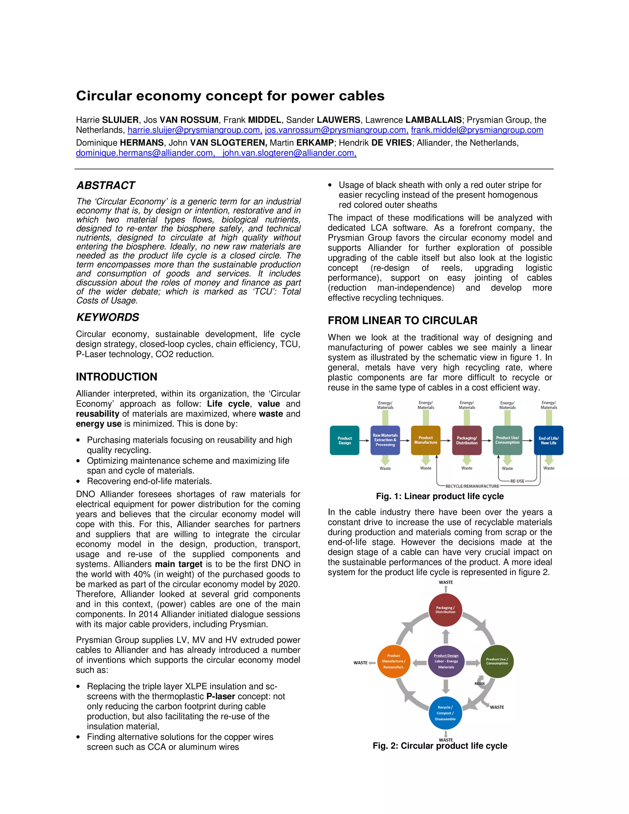 Circular Economy Cable Design_Prysmian | PDF