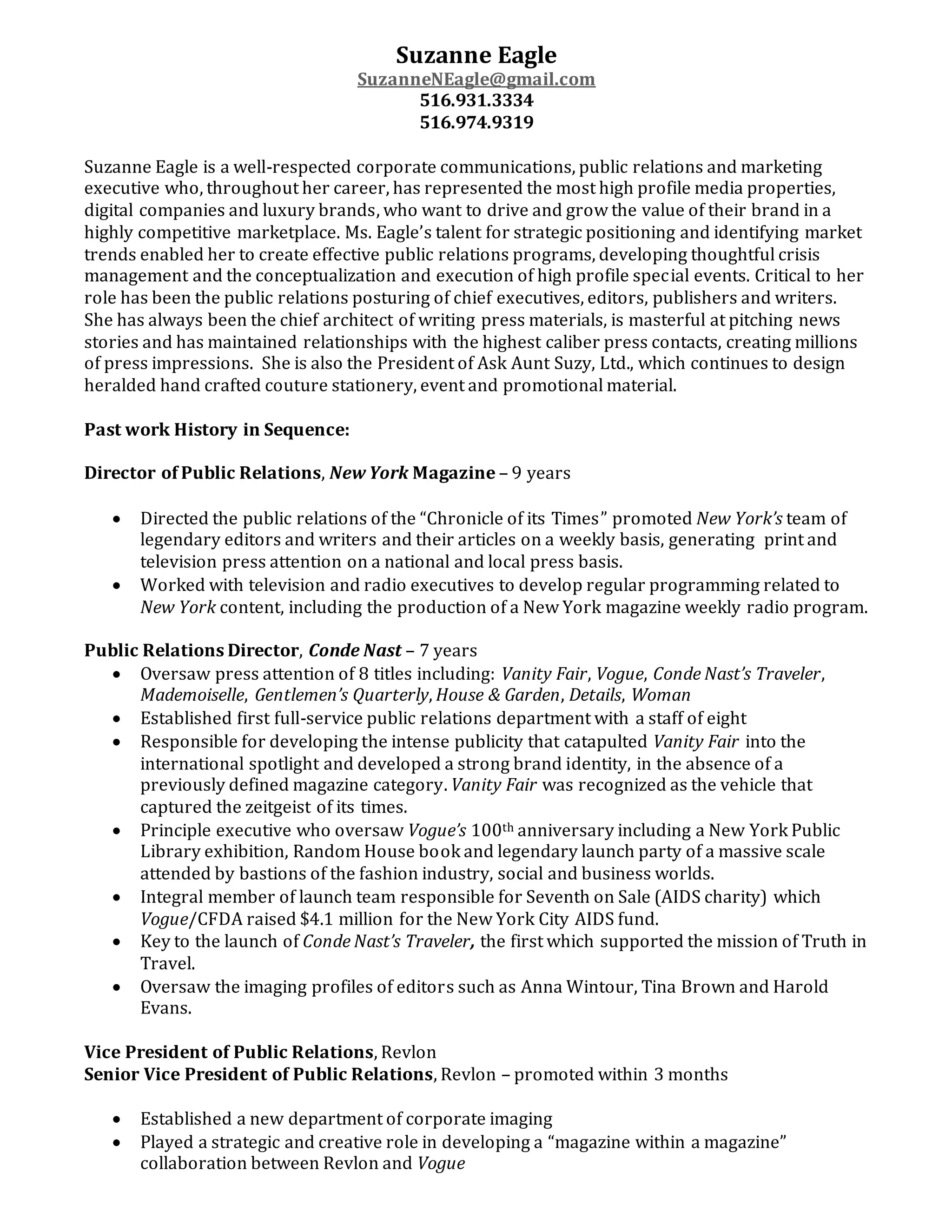 Suzanne Eagle Resume 2016 | DOCX