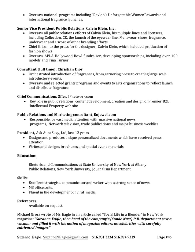 Suzanne Eagle Resume 2016 | DOCX