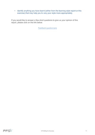 Zhenzhen_Zhang_The Learning Styles Indicator_Feedback Report | PDF ...