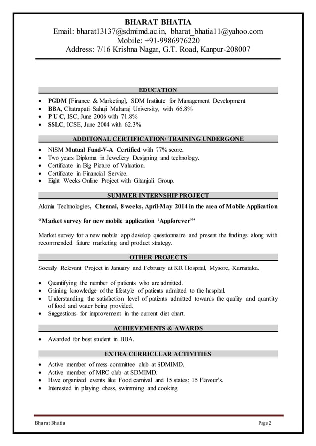 CV_Bharat Bhatia_13137 | PDF