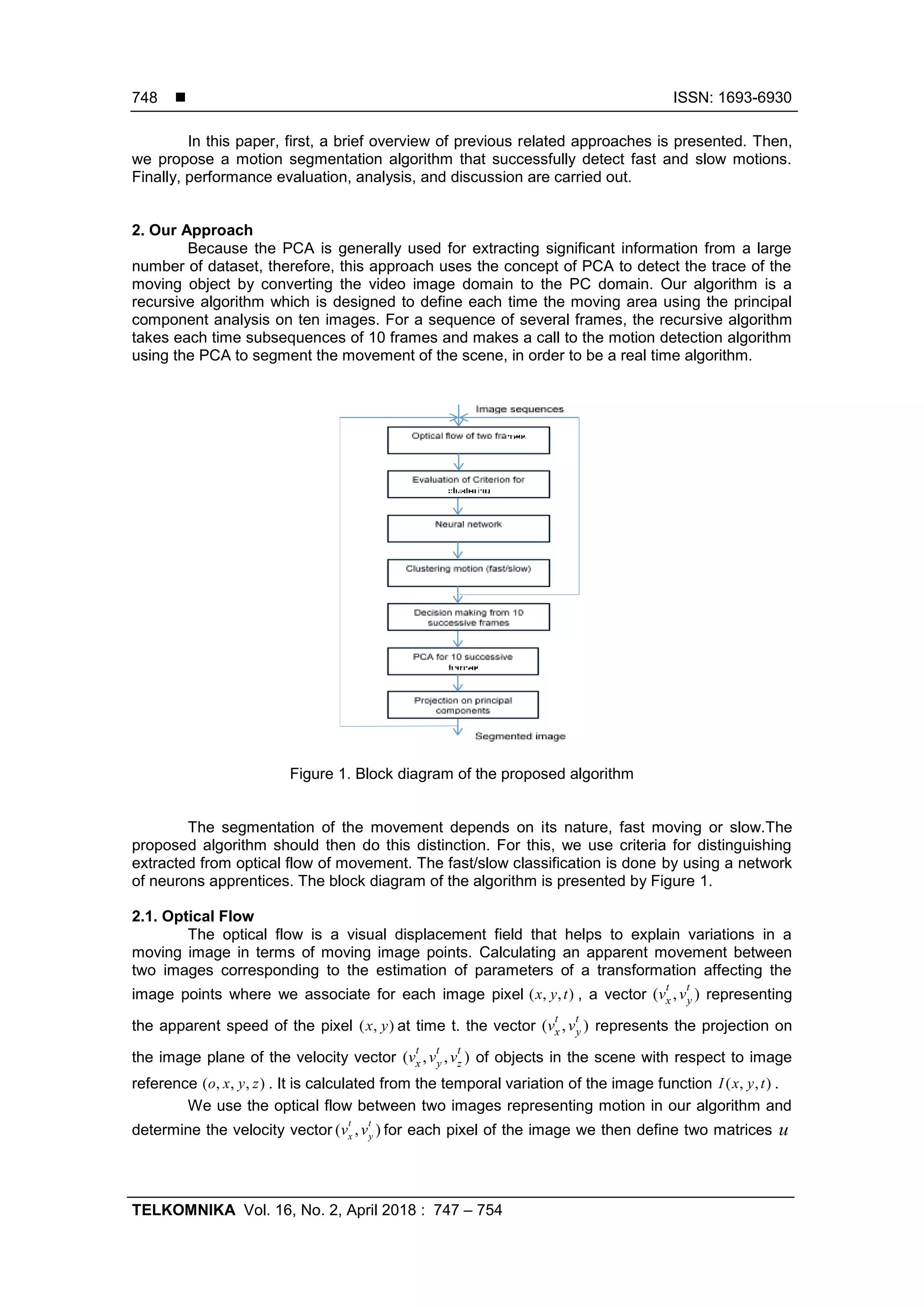 Motion Detection and Clustering Using PCA and NN in Color Image Sequence | PDF