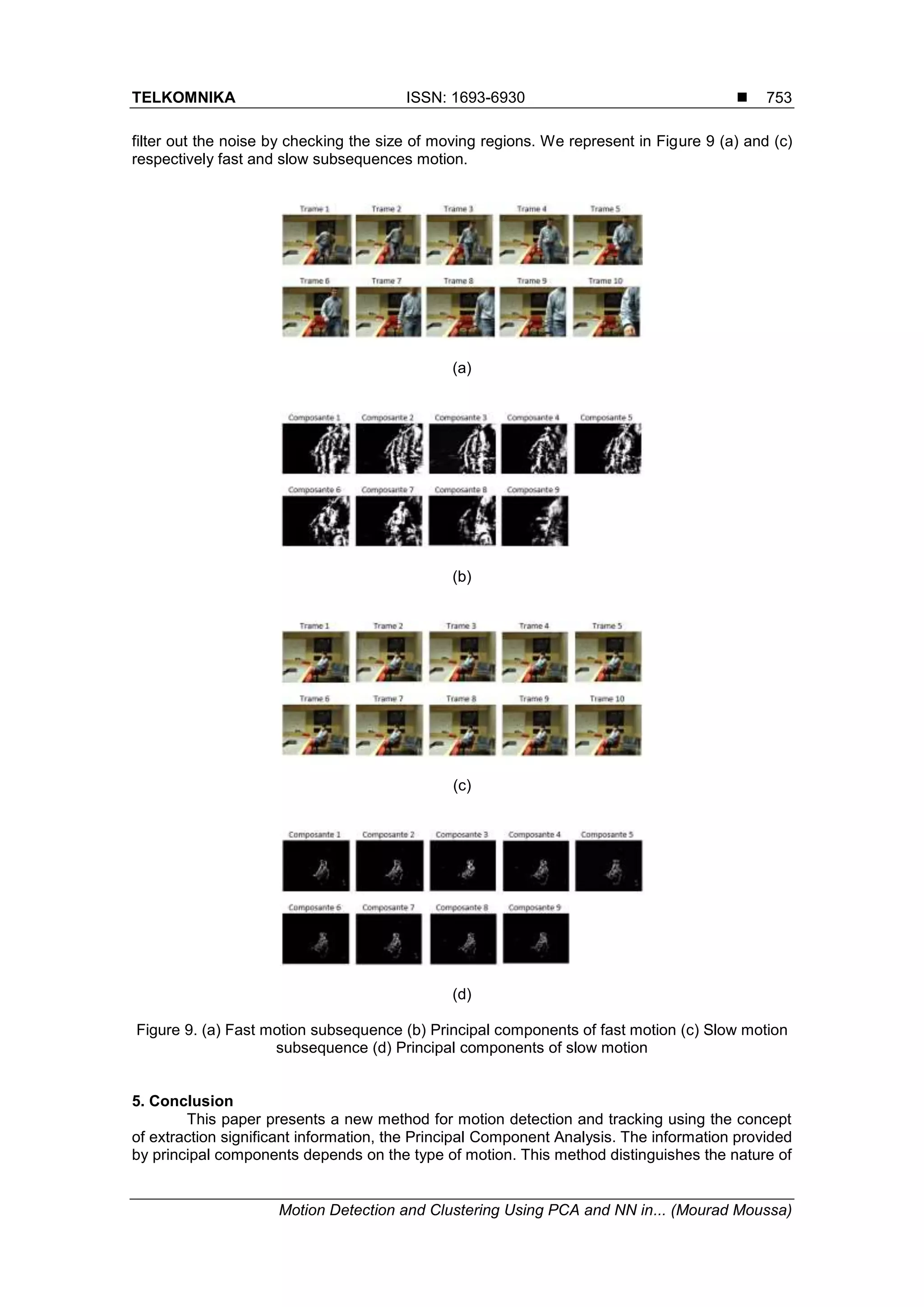 Motion Detection and Clustering Using PCA and NN in Color Image Sequence | PDF