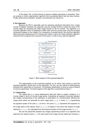 Motion Detection and Clustering Using PCA and NN in Color Image Sequence | PDF