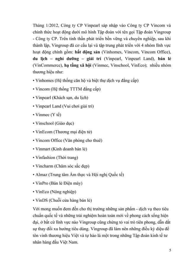 Văn Hóa Doanh Nghiệp Tập Đoàn Vingroup | PDF