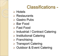Classification of catering | PPT