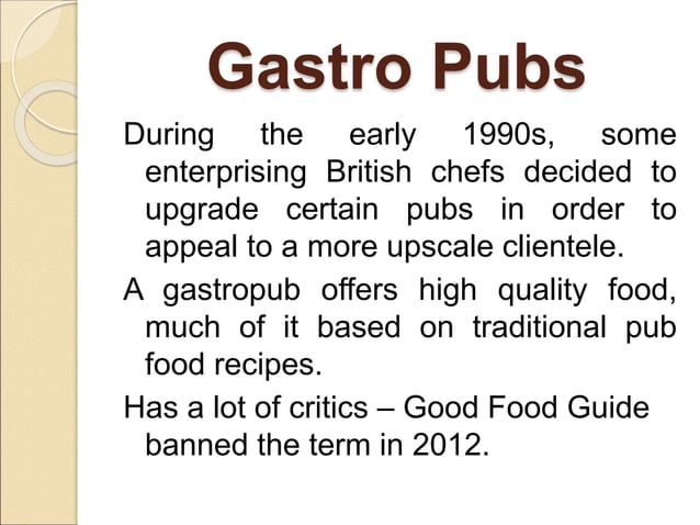 Classification of catering | PPT | Bars & Restaurants | Attractions