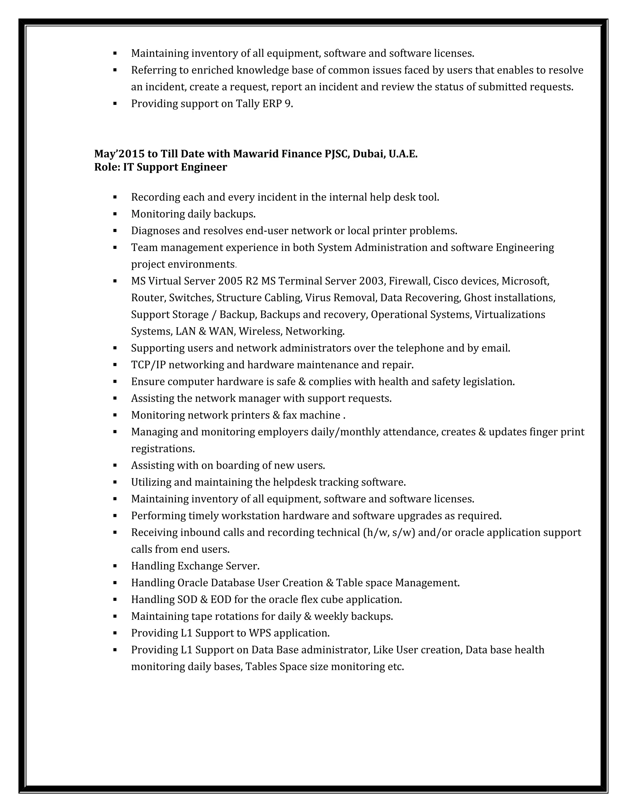 Resume Fazal Hussain 1 PDF