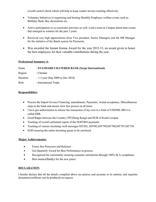 Sakthi Resume New | DOC | Business Accounting & Finance | Business