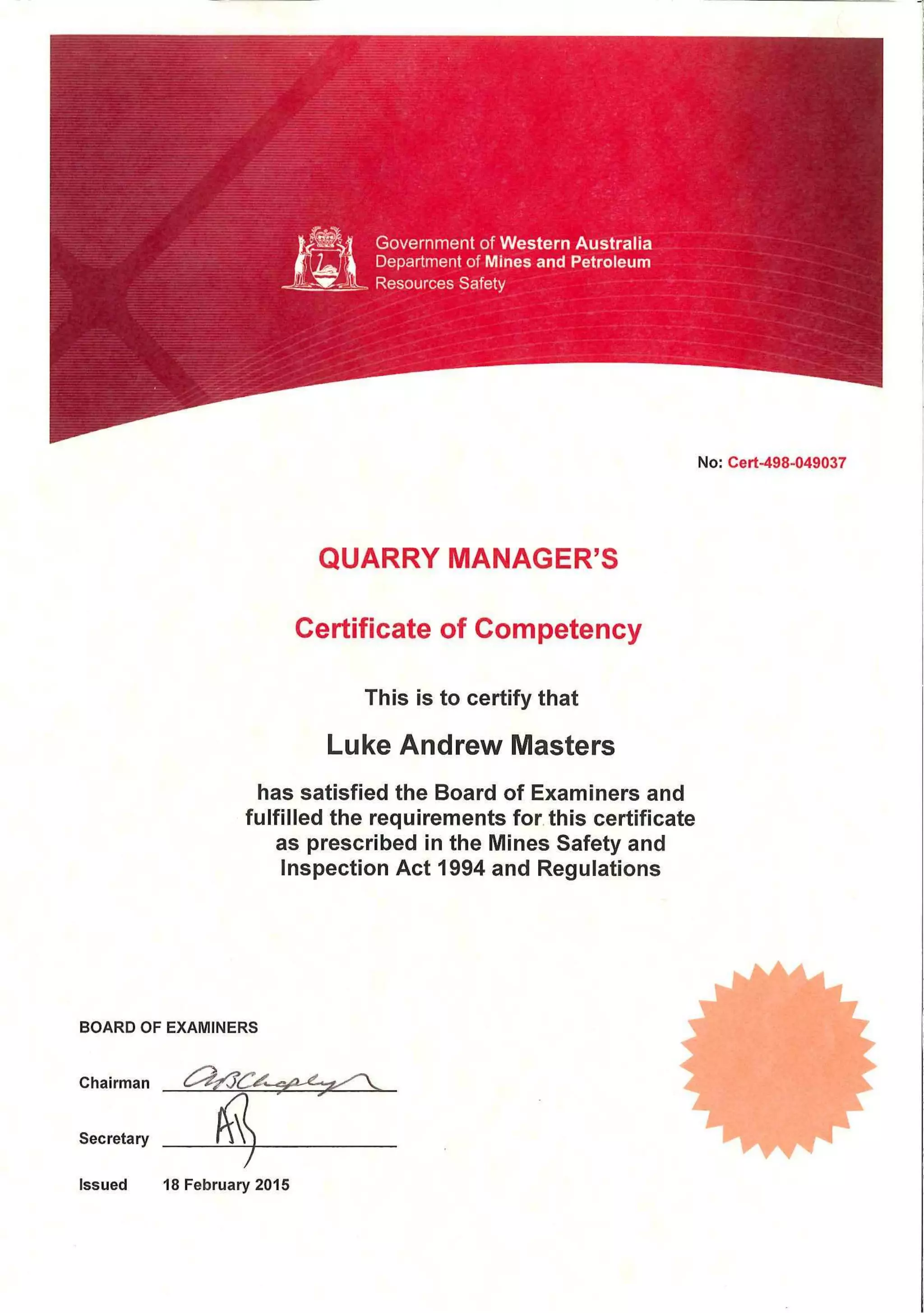 QM Certificate - LM | PDF