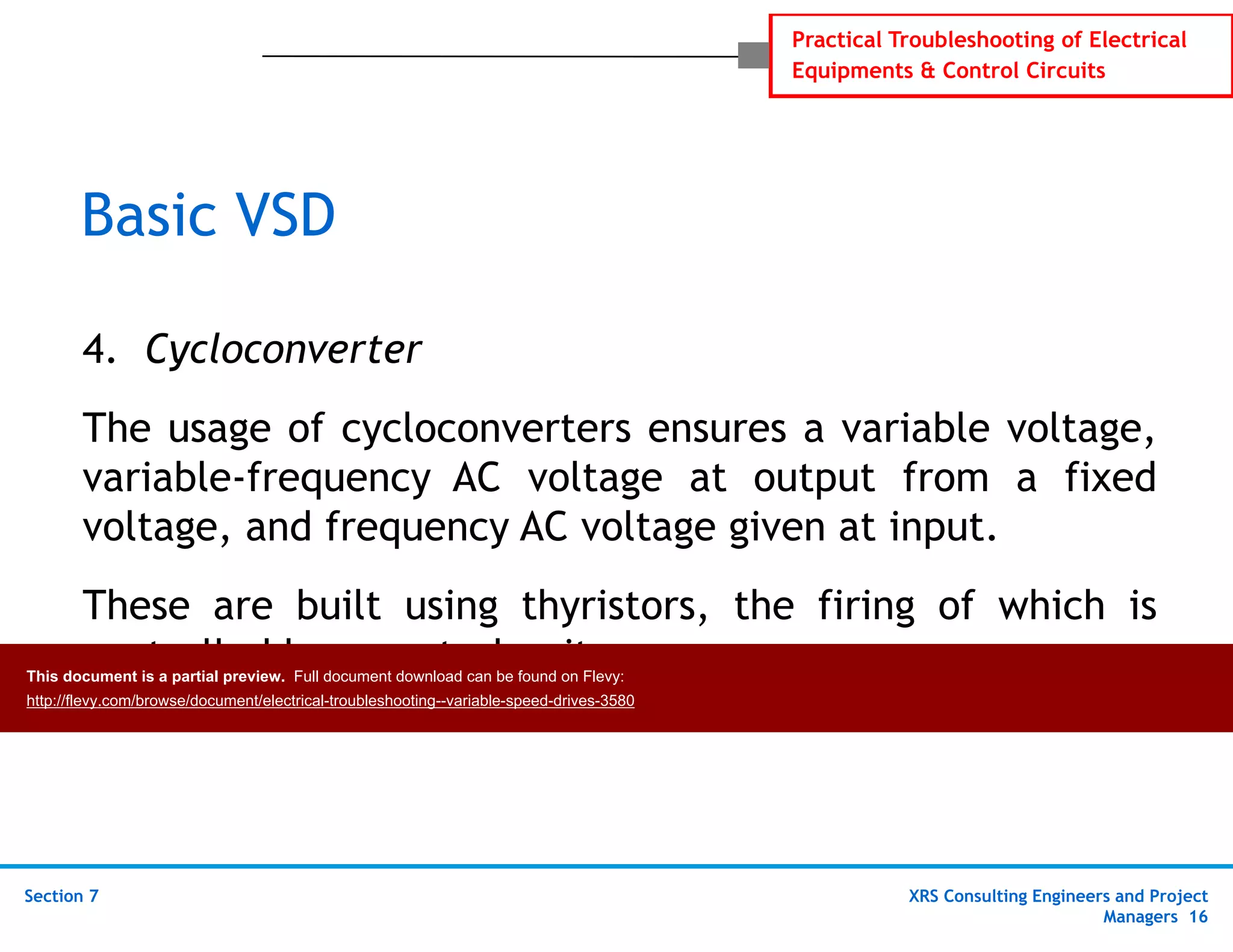 Electrical Troubleshooting Variable Speed Drives Ppt