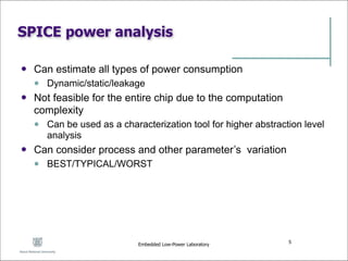 Power estimation in low power vlsi design | PDF