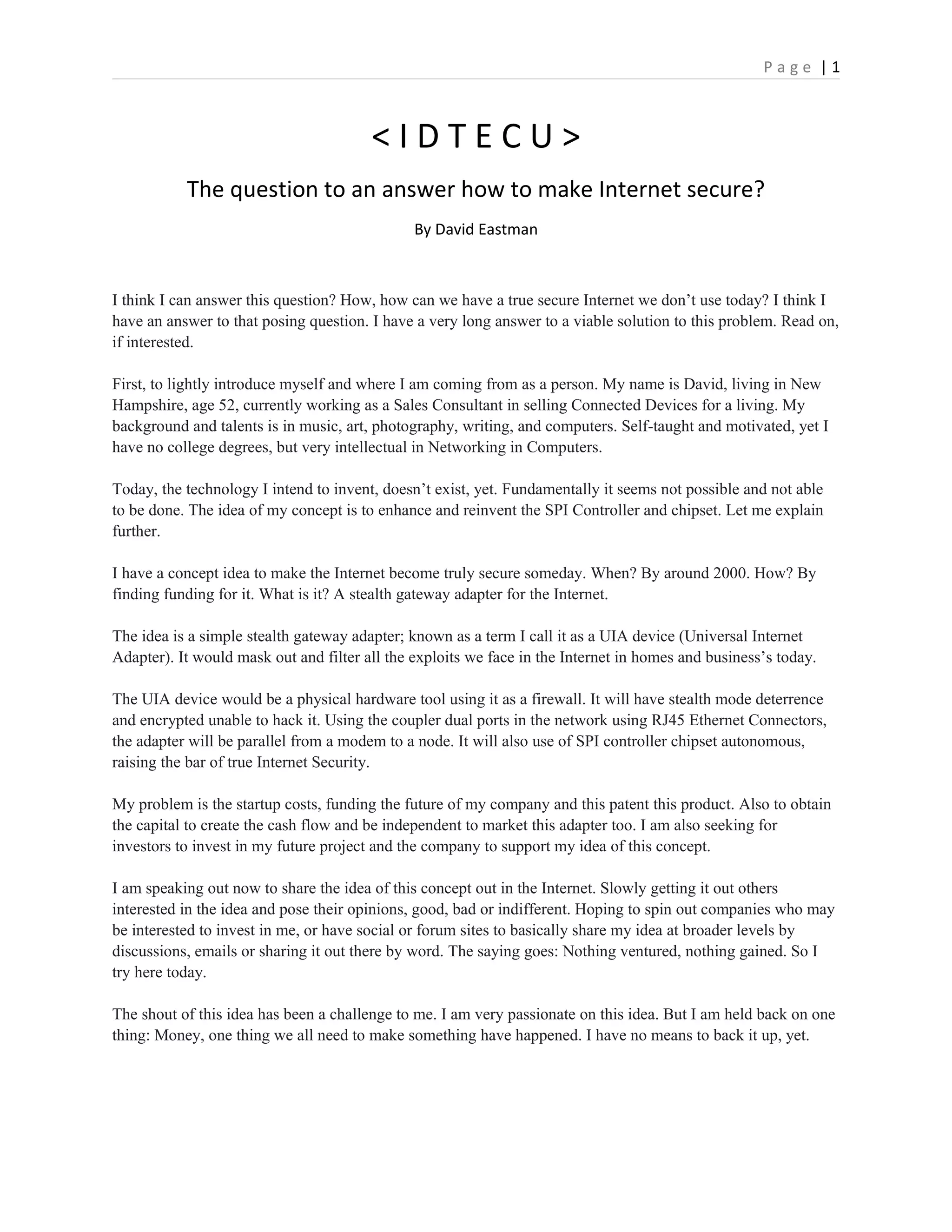 I D T E C U story | PDF