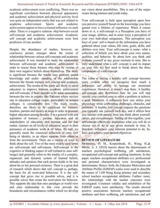 A Study on Self Concept in Relation to Academic Achievement Among B.Ed ...