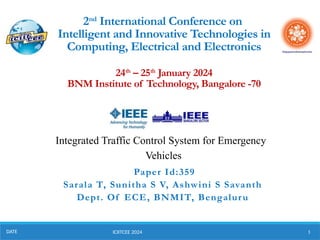Paper presentation on traffic control system | PPT