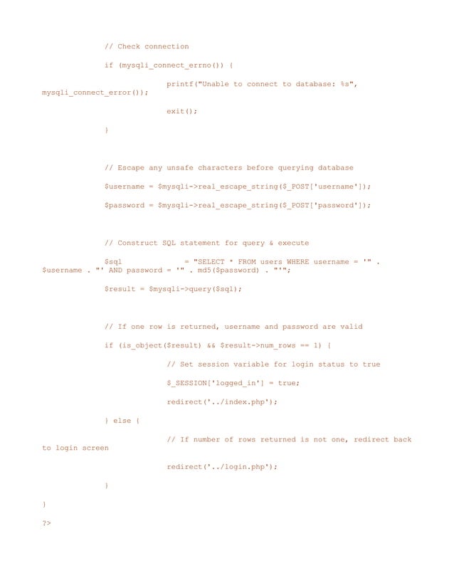 Creating A Simple Php And Mysql Based Login System Pdf