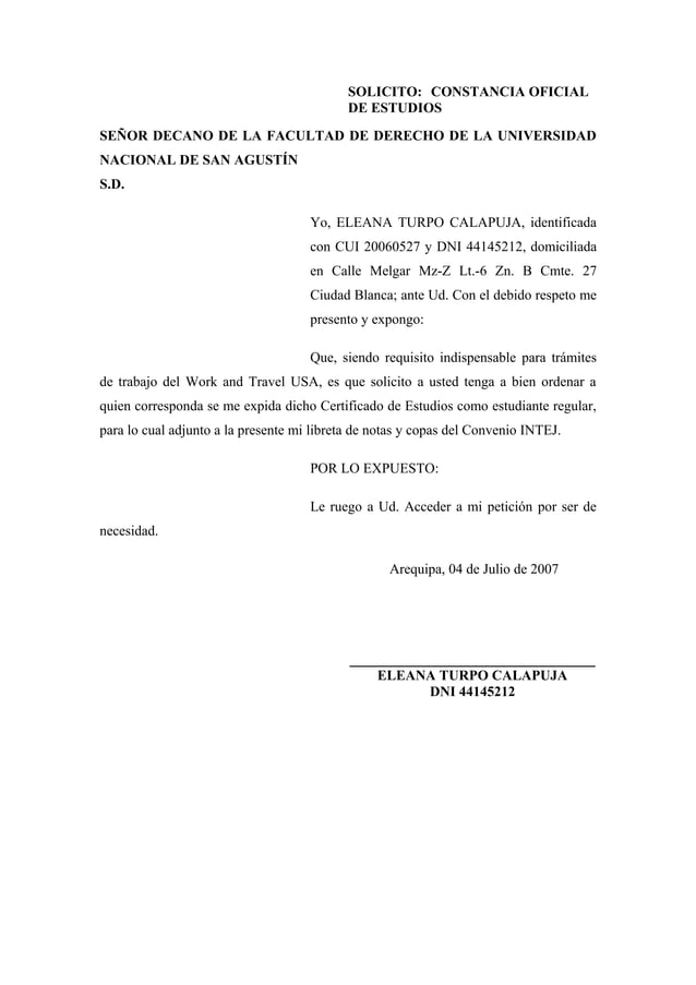 Estructura De Una Solicitud