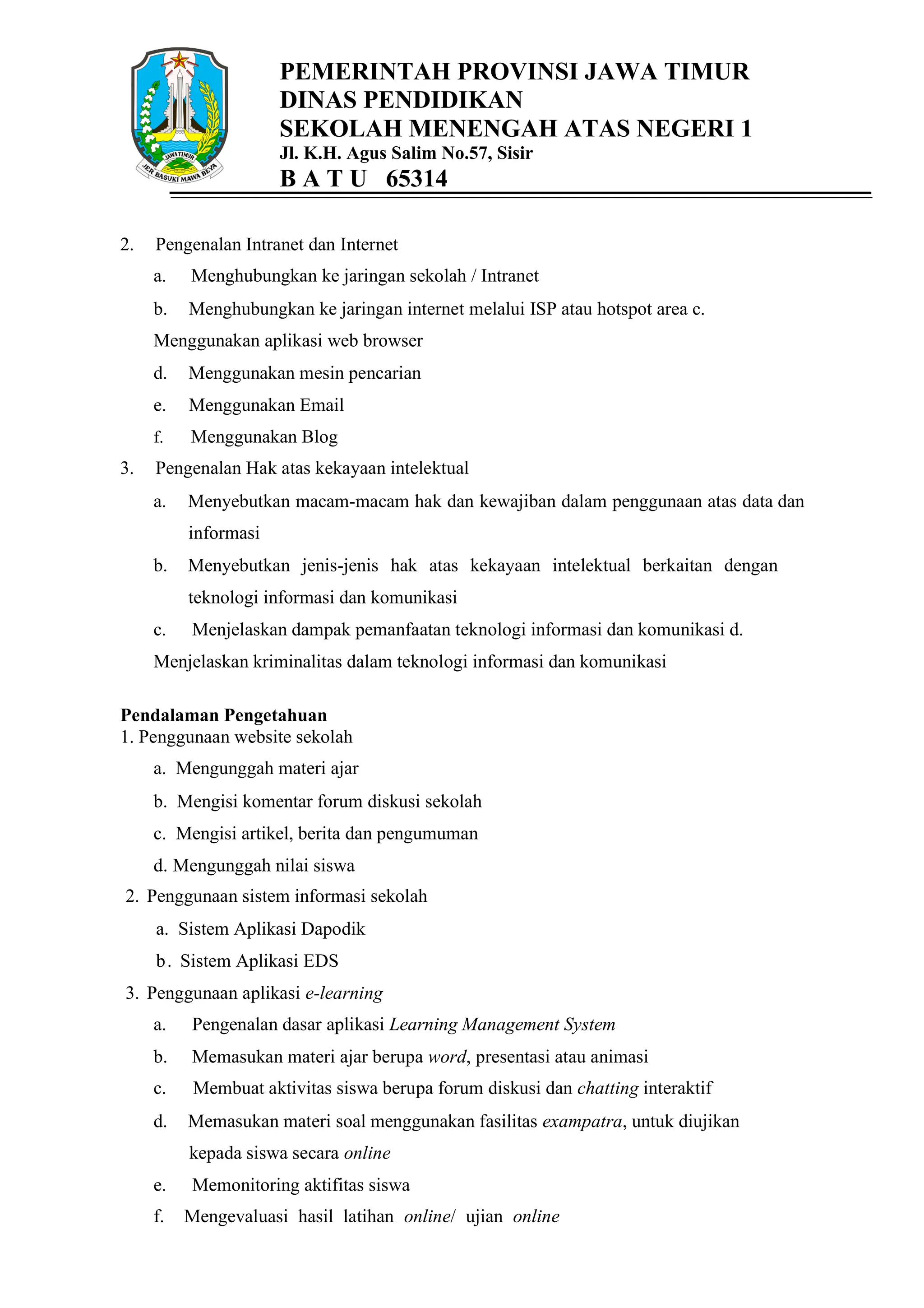 Perangkat belajar TIK untuk anak SMP Kelas 8 | PDF