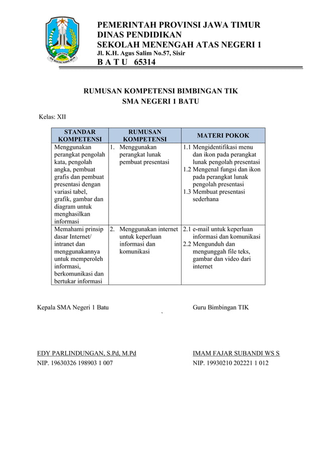 Perangkat belajar TIK untuk anak SMP Kelas 8 | PDF