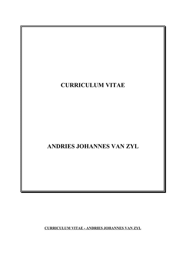 CV - Ian van Zyl | PDF