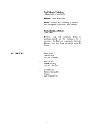 CV - Ian van Zyl | PDF