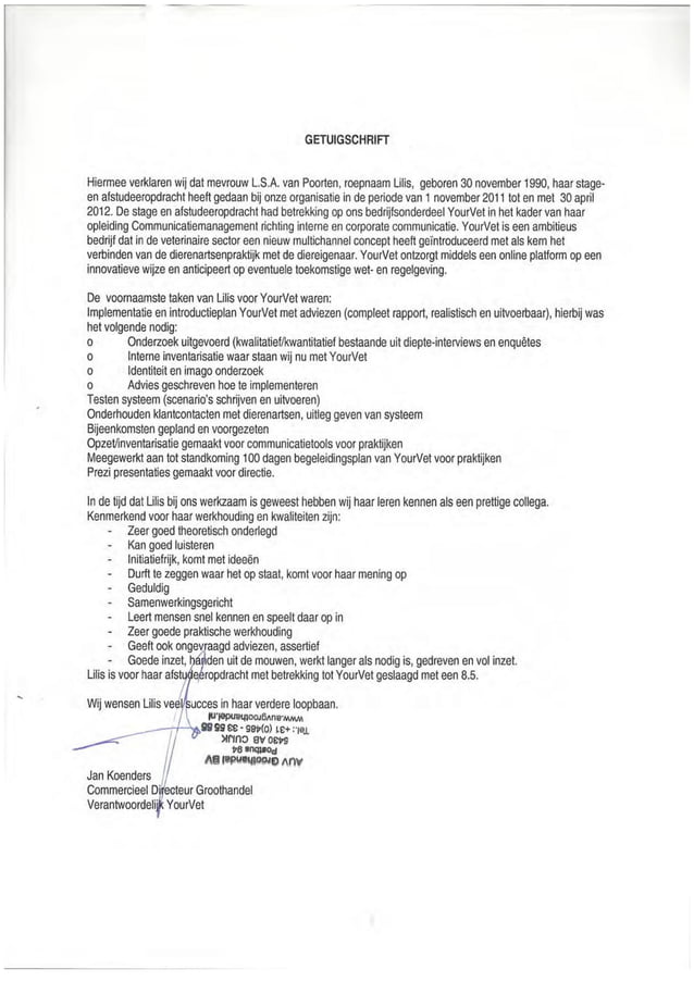 Getuigschrift Lilis van Poorten - AUV | PDF