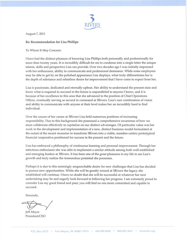 3Rivers CEO recommendation | PDF