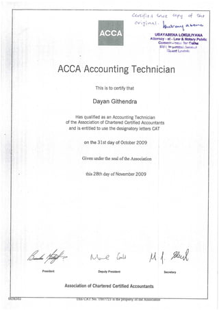 ACCA CAT Certificate | PDF