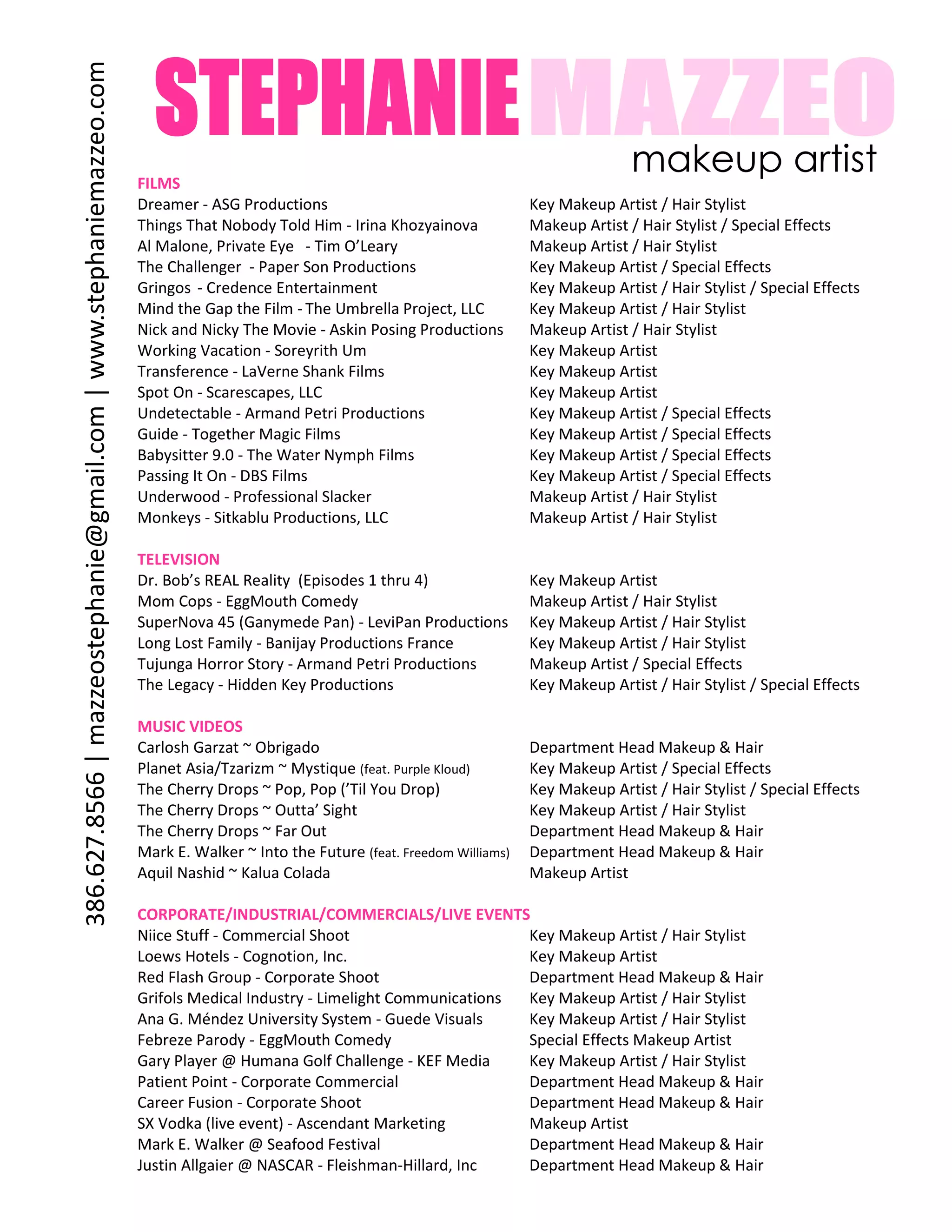 Stephanie Mazzeo - Makeup Artist Resume | PDF