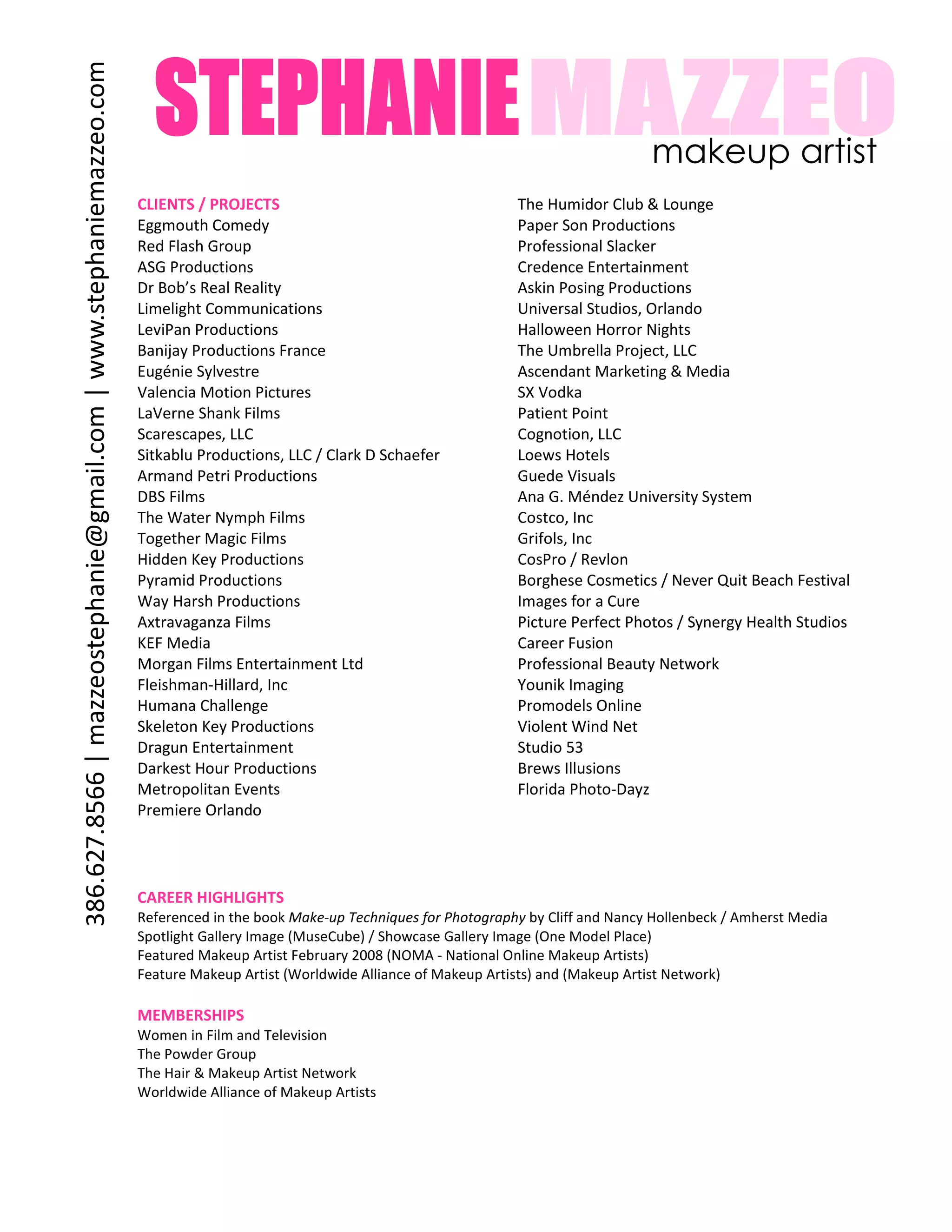 Stephanie Mazzeo - Makeup Artist Resume | PDF