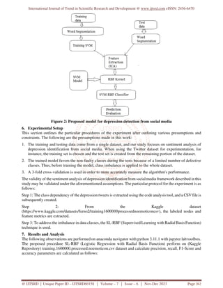 Analysis of Social Media Sentiment for Depression Prediction using Supervised Learning and ...