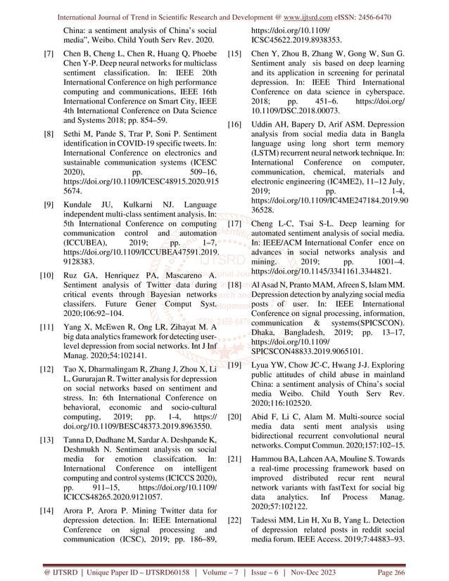 Analysis of Social Media Sentiment for Depression Prediction using ...