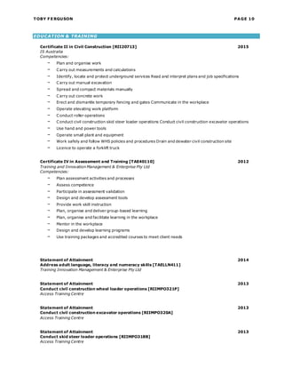 Resume - Toby Ferguson 2016 | DOCX