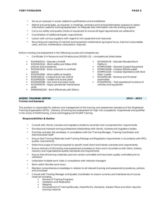 Resume - Toby Ferguson 2016 | DOCX