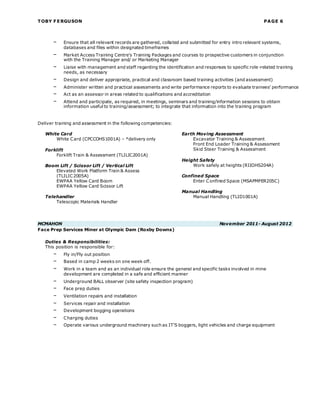 Resume - Toby Ferguson 2016 | DOCX