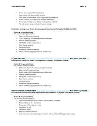 Resume - Toby Ferguson 2016 | DOCX