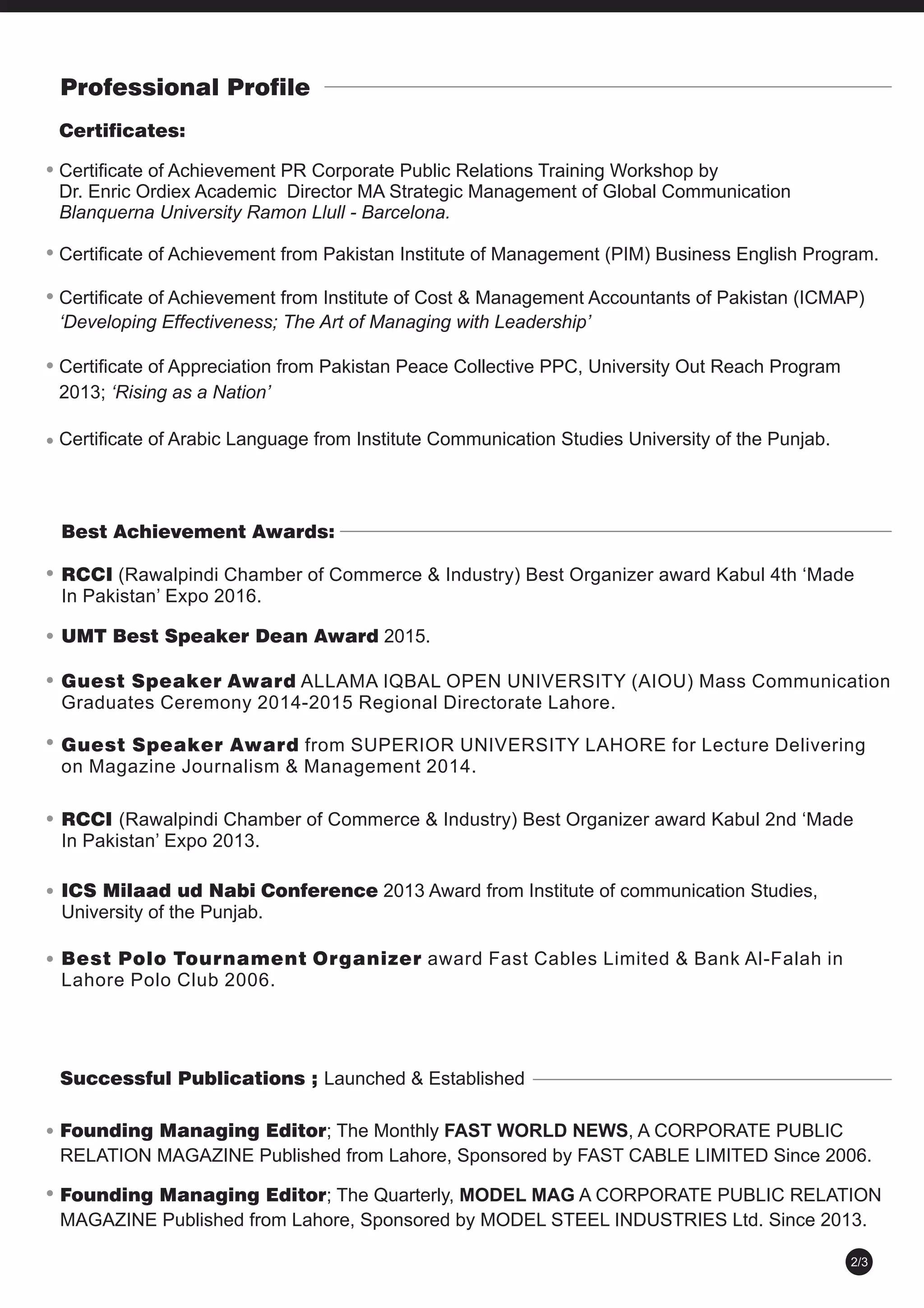 CV _ Zakir Ullah Khan (3) | PDF | Postgraduate Education | College Education