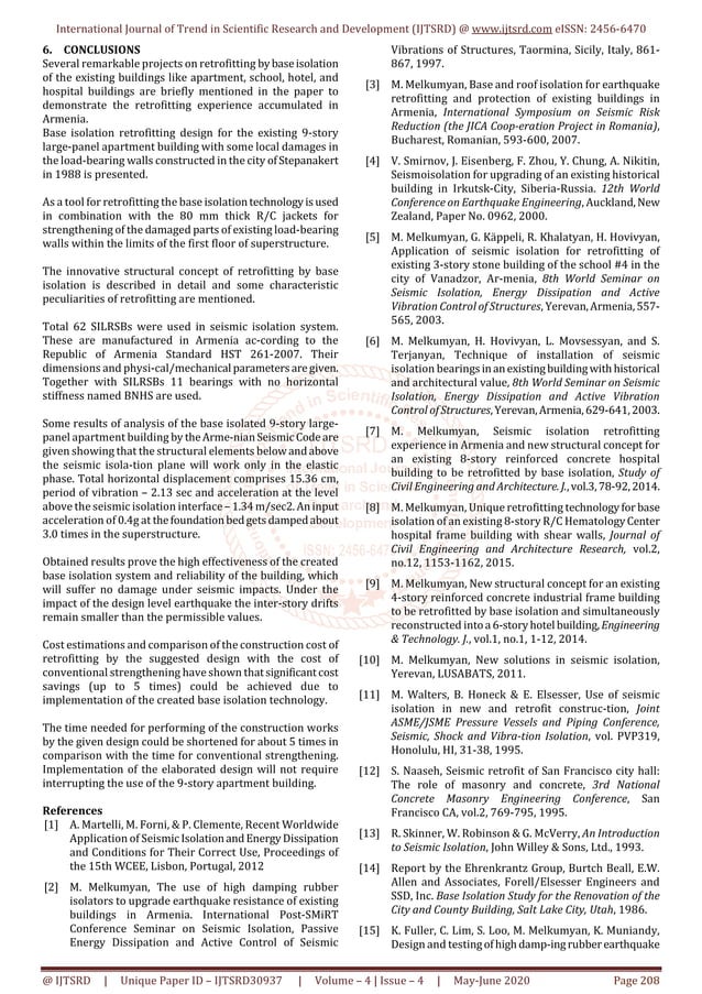 Base Isolation Retrofitting Design for the Existing 9 Story Large Panel ...