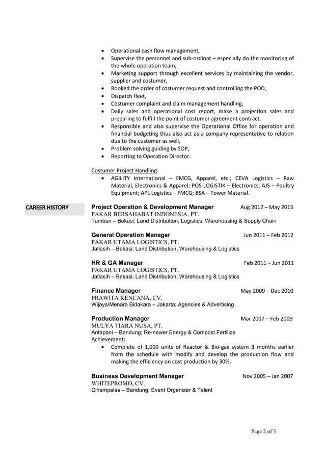 Resume of Tri MR-Okt | PDF | Logistics | Business