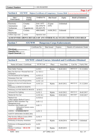 Maritime experience application | DOC | Infectious Diseases | Diseases ...