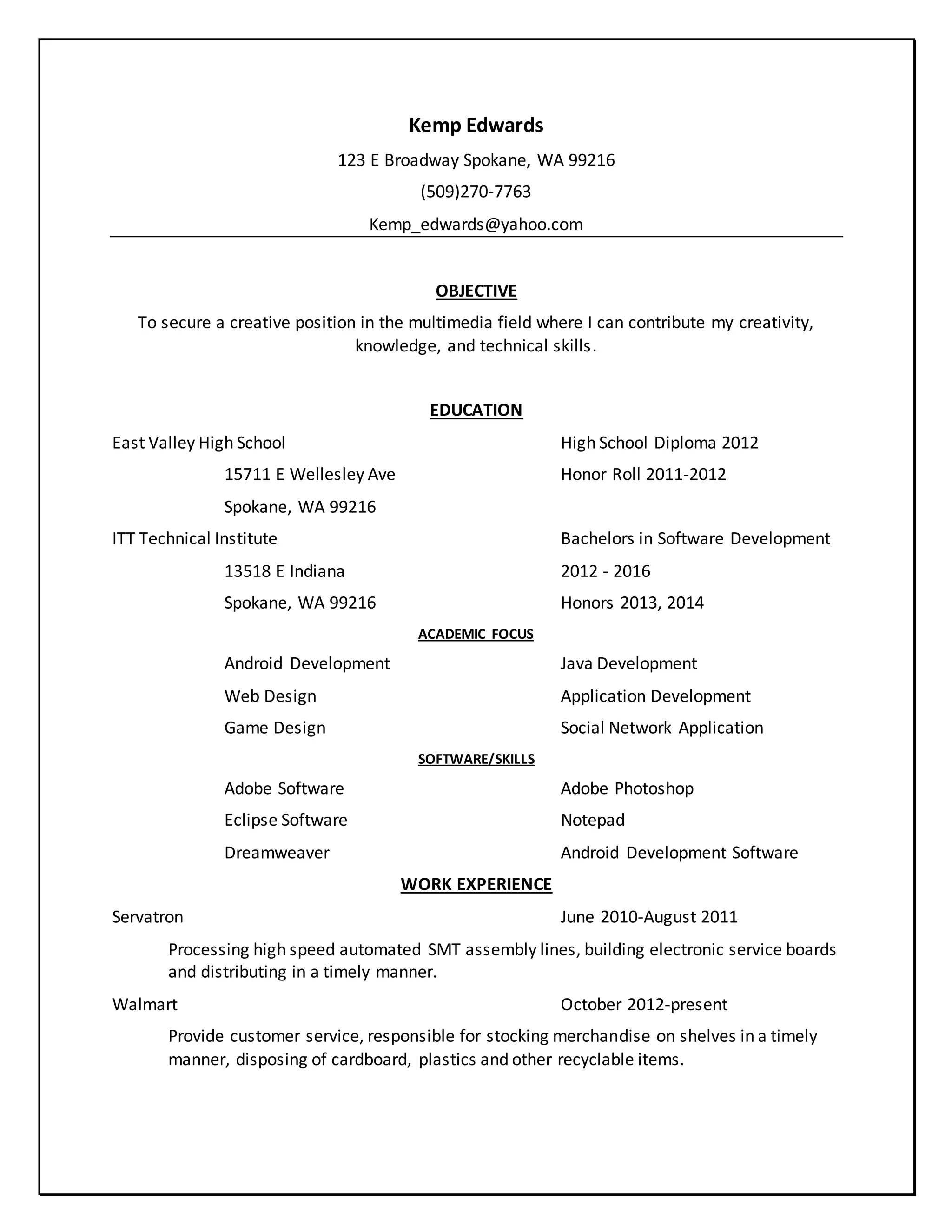 Kemp Edwards Resume | PDF